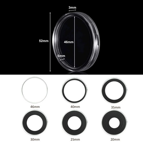 20 Sets Coin Capsules with 6 Sizes Adjustable Protect Foam Gasket Coin ...