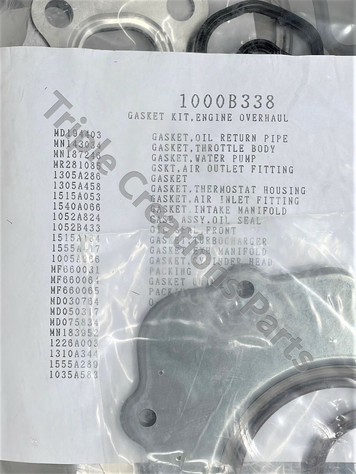 GENUINE MITSUBISHI OEM 1000B338 LANCER EVOLUTION 10 (X) ENGINE GASKET ...