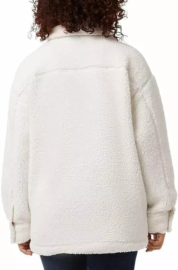 32 DEGREES Women's Cozy Fleece Shirt Jacket Oversized (Cream ,M/L) | eBay