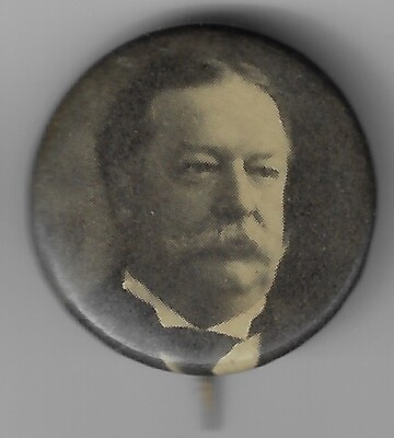 1908 Wm H Taft Presidential Campaign Pin B & W Image Made by Bastian ...