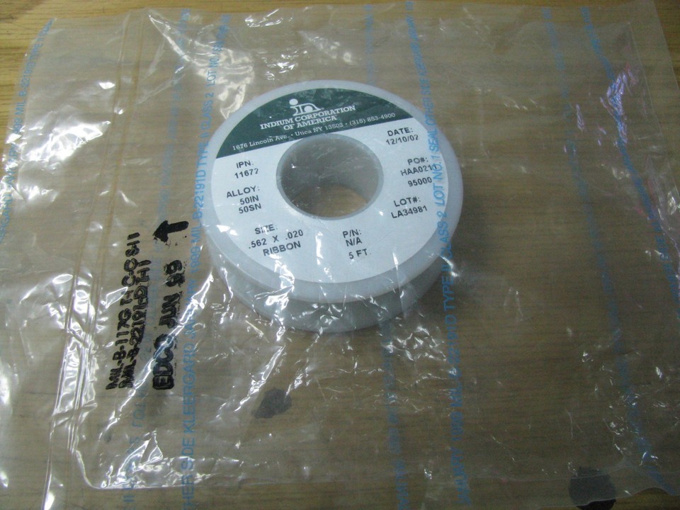 5ft Indium Corp Alloy Ribbon 50 IN-50 SN .562 x .020 | eBay