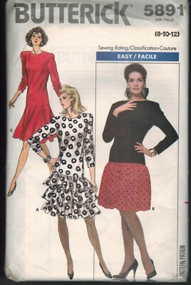 Butterick 5891 High Fashion Misses Mid-Knee Petite Dress sizes 8-10-12 ...