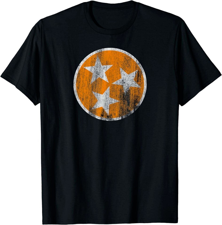 SALE Orange Tennessee Flag Volunteer State Tri Stars Tennessee T-Shirt ...