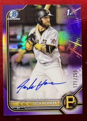 2022 Bowman Chrome Jack Herman Purple 1st Auto /250 Pirates | eBay
