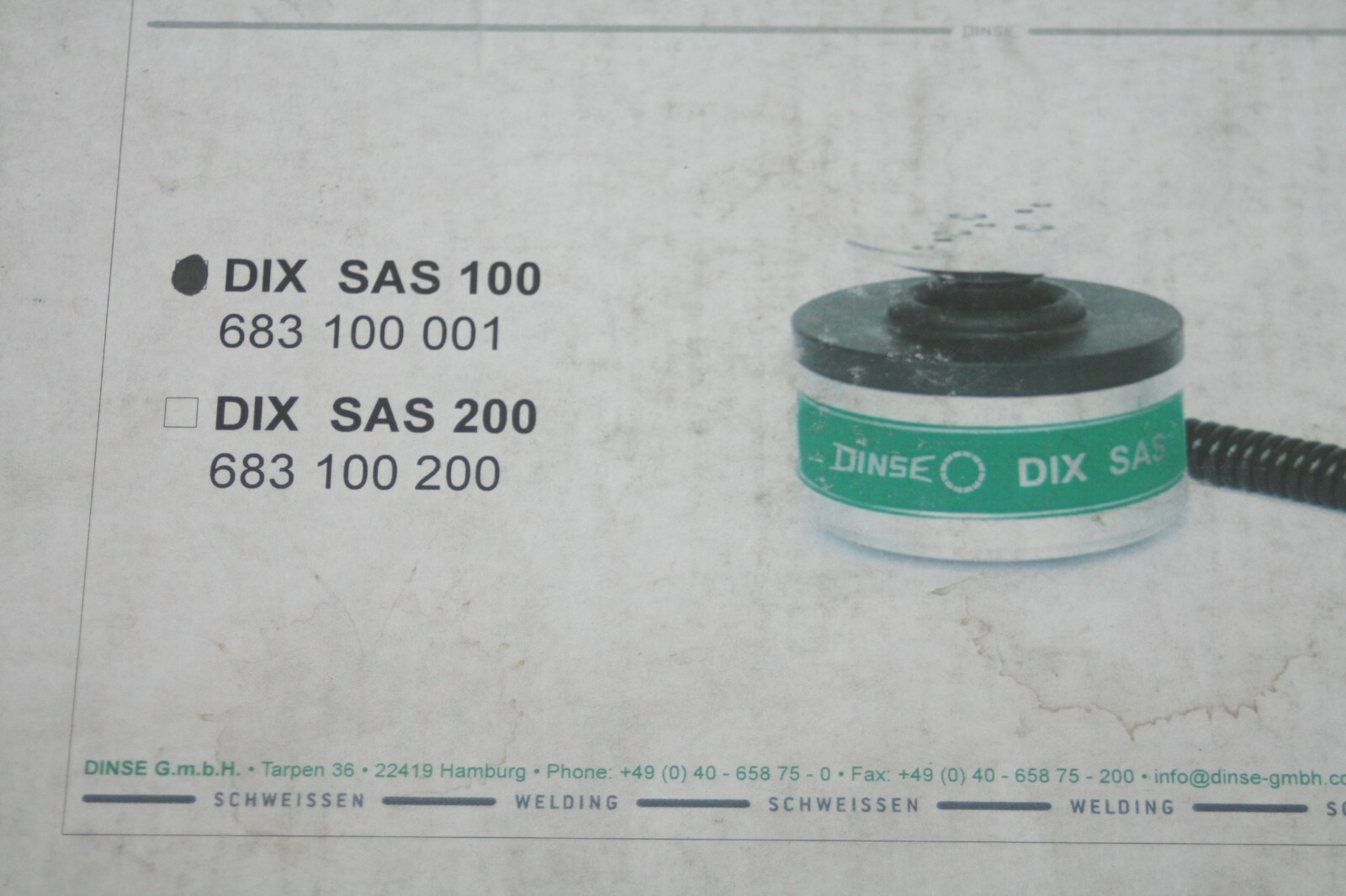 DINSE DIX SAS 100, 683 100 001 Shock Sensor * NEW UNOPENED * | eBay