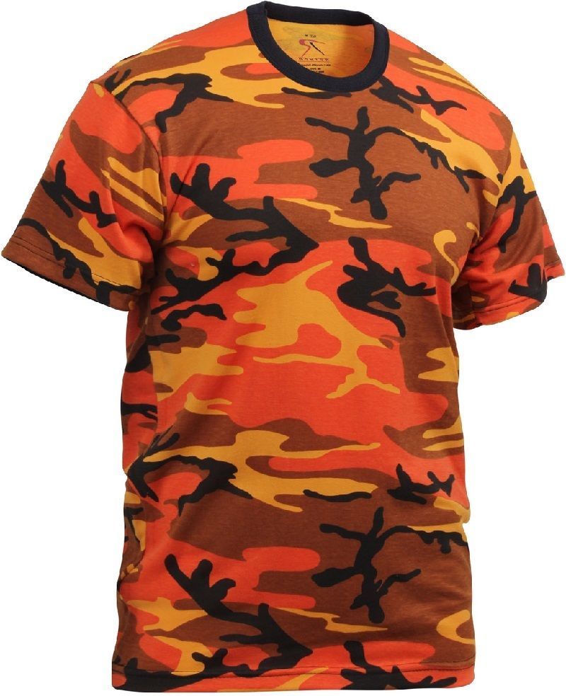 ORANGE CAMOFLAGE ROTHCO 5997 CAMO MENS TSHIRT ORANGE CAMO T-SHIRT SIZES ...