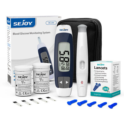 SEJOY Diabetes Sugar Meter Blood Glucose Monitor Testing Kit Test ...