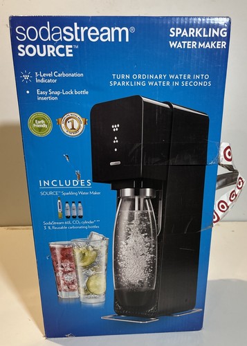 Black SodaStream Source Soda Machine with 3 Bottles, and CO2 Cylinder ...