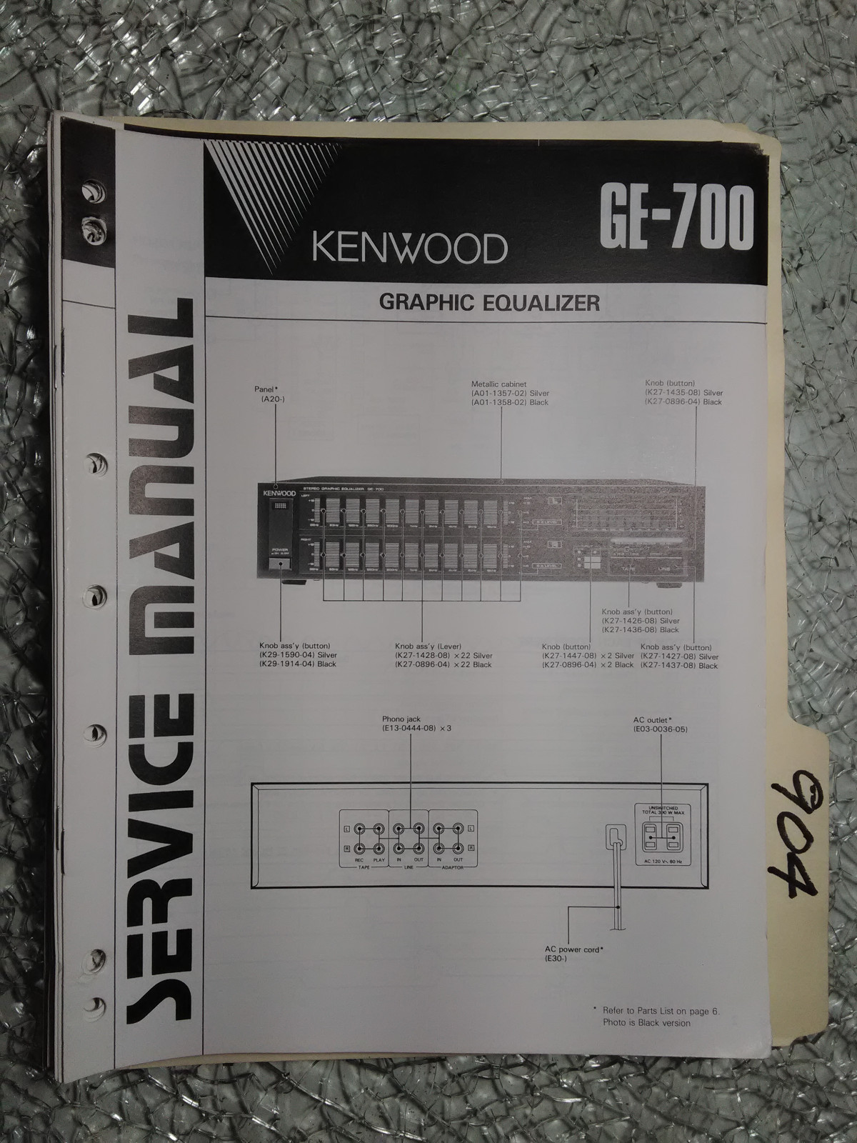 Kenwood ge-700 service manual original repair book stereo eq equalizer ...