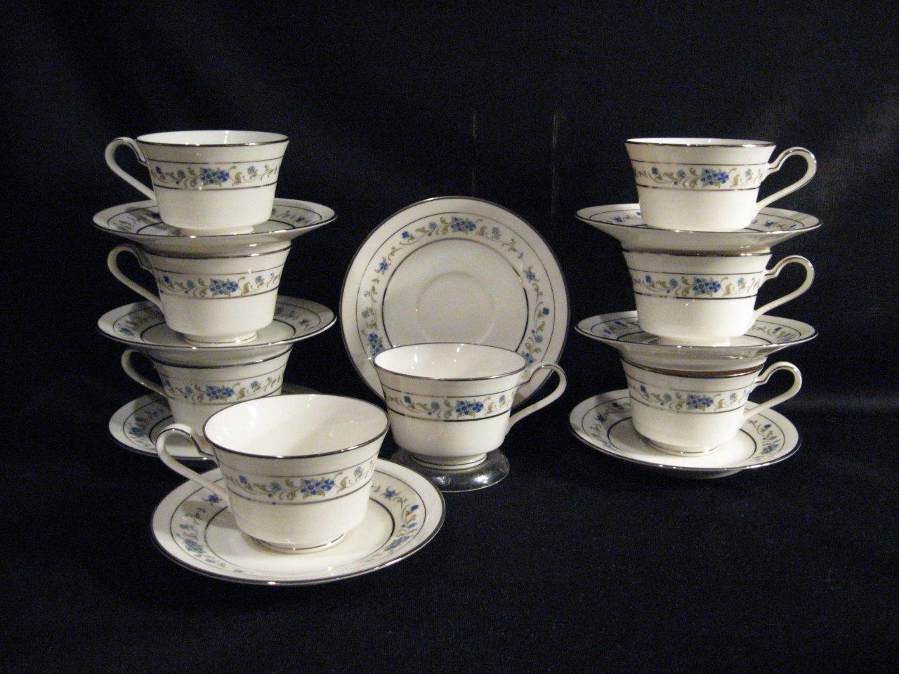 NORITAKE IVORY CHINA 7016 NORMA FOOTED CUPS & SAUCERS - EIGHT SETS | eBay
