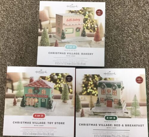 2022 HALLMARK CHRISTMAS VILLAGE BAKERY/TOY STORE/BED & BREAKFAST SET OF ...