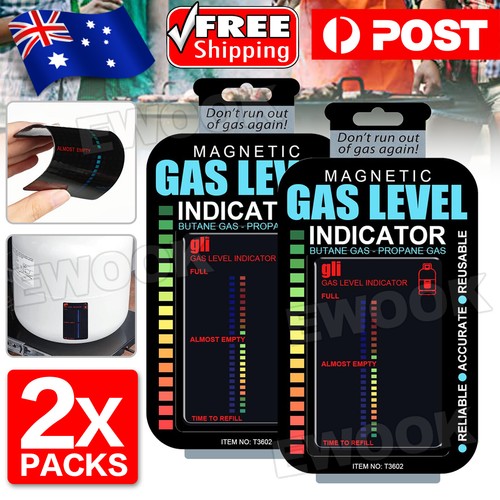 2x Magnetic Gas Tank Level Indicator Bottle Level Gauge BBQ Camping ...