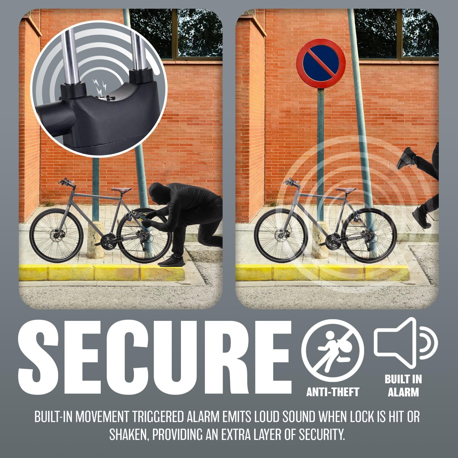 MOTION SENSOR ALARM PADLOCK SHED GARAGE ALARMED HEAVY DUTY WIRELESS ...