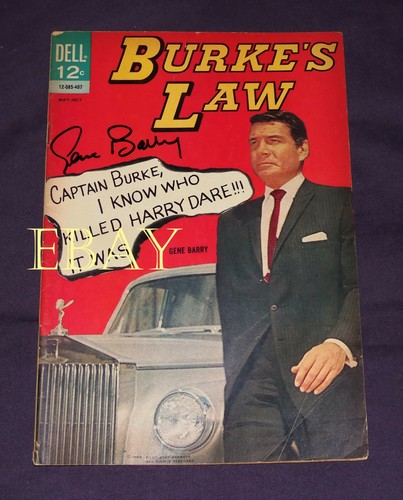 "Burke's Law" Dell TV comic book signed actor Gene Barry 1964 RARE very ...