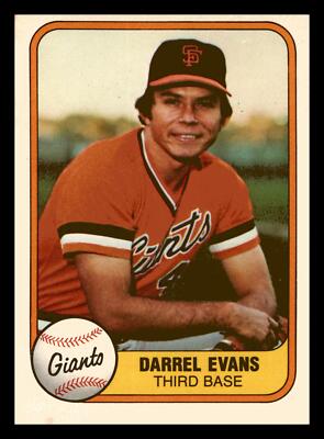 Darrell Evans 1981 Fleer #436b San Francisco Giants Baseball Near Mint ...