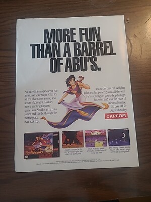 Aladdin Super Nintendo Video Game Print Ad 1994 8x11 Great To Frame | eBay