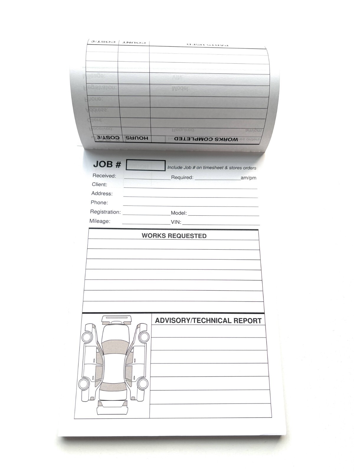 Garage Repair Job Cards A5 Time Sheet Works Pad Image 100 Workshop ...
