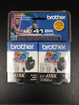Brother Black LC41BK LC41 Ink NEW Genuine 2 Pack SEALED | eBay