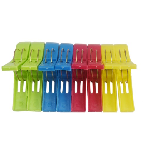 Convenient Plastic Laundry Clothes Pins Hangers Clamp large Clips ...
