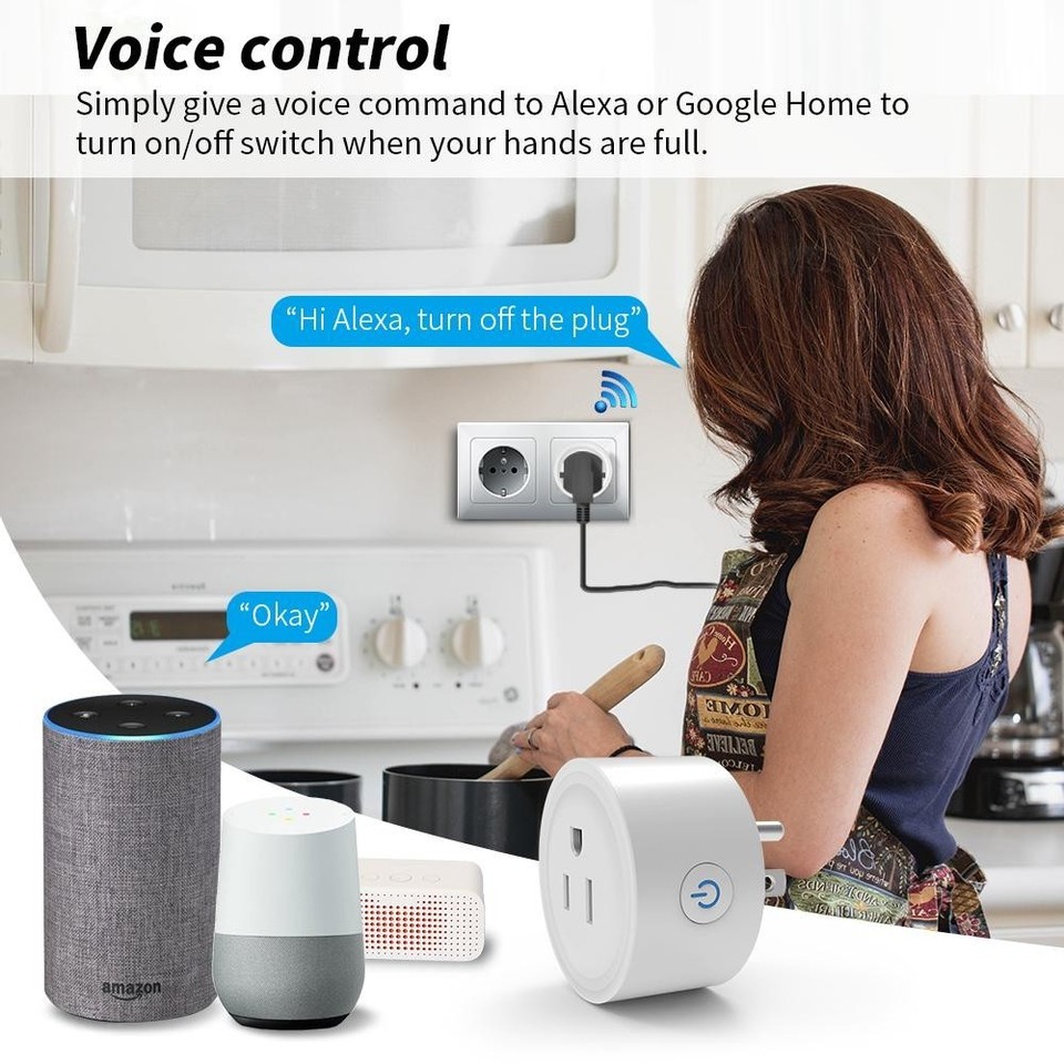 WiFi Smart Plugs Work with Alexa and Google Home, Outlet Timer with APP ...