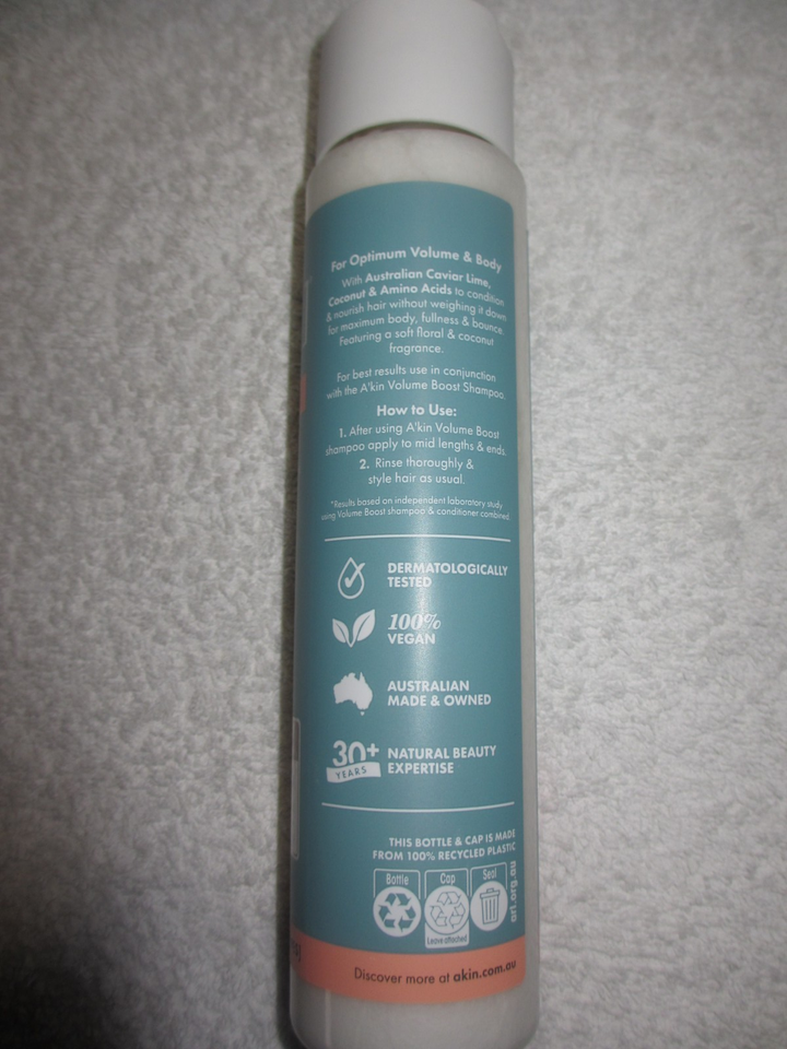 Akin Volume Boost Conditioner 375ml for Fine & Flat Hair Types | eBay ...