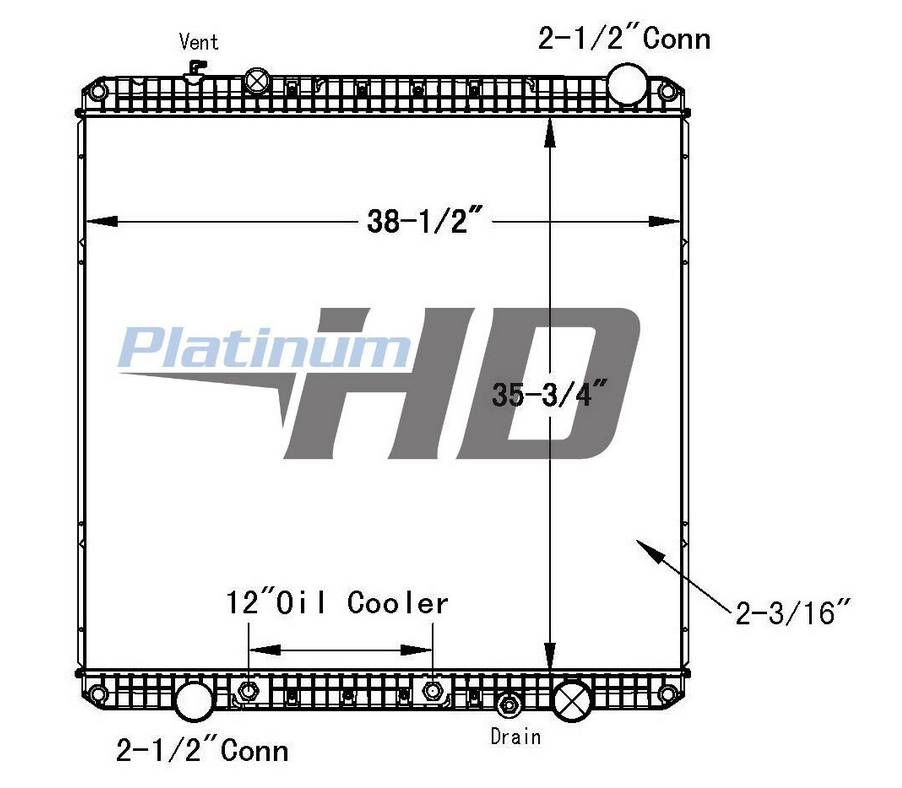 2012-2019 Freightliner Cascadia Plastic / Aluminum Radiator (With Oil ...