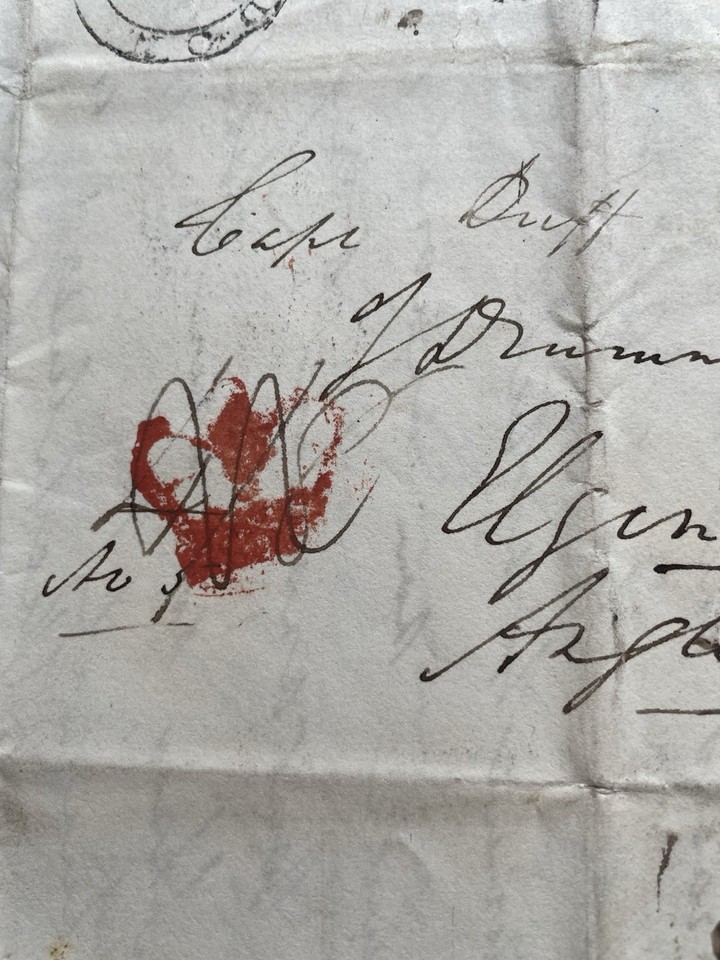 1836 Pre Stamp Entire Paris To Elgin Early Large Red Inspectors Crown ...