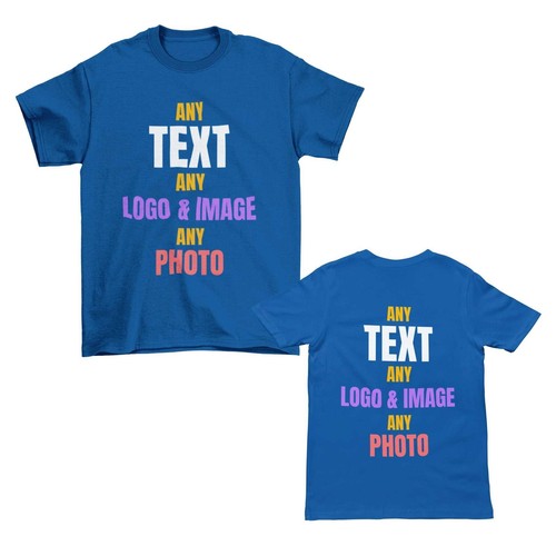 Front & Back KIDS PERSONALISED CUSTOM PRINTED Any Text / Image / Design ...