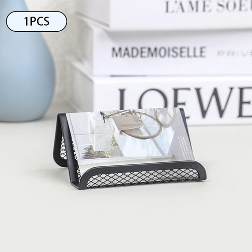 12 Pcs Black Business Card Holder Desk, Wire Mesh Business Card Holder ...