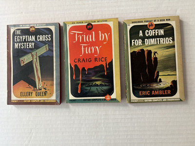Vintage Pocket Books Early Mysteries ( 1940's) Ellery Queen, Craig Rice ...
