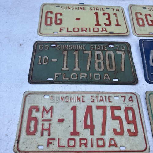 Vintage 1969-1974 Florida License Plates Multicolor | eBay