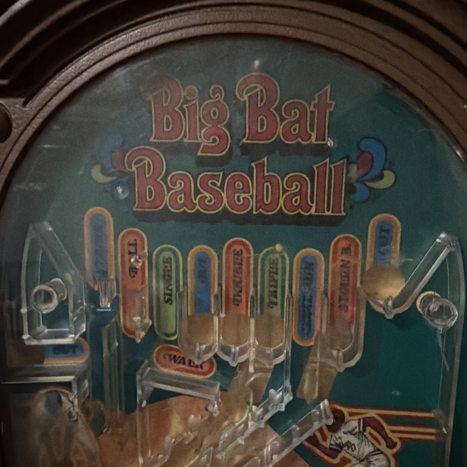 Vintage 1974 Mattel Big Bat Baseball Pinball Arcade Game *Original ...