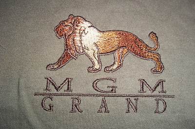 MGM Grand T-Shirt Embroidered Lion 1993 MGM Grand Hotel Mens Large Made ...
