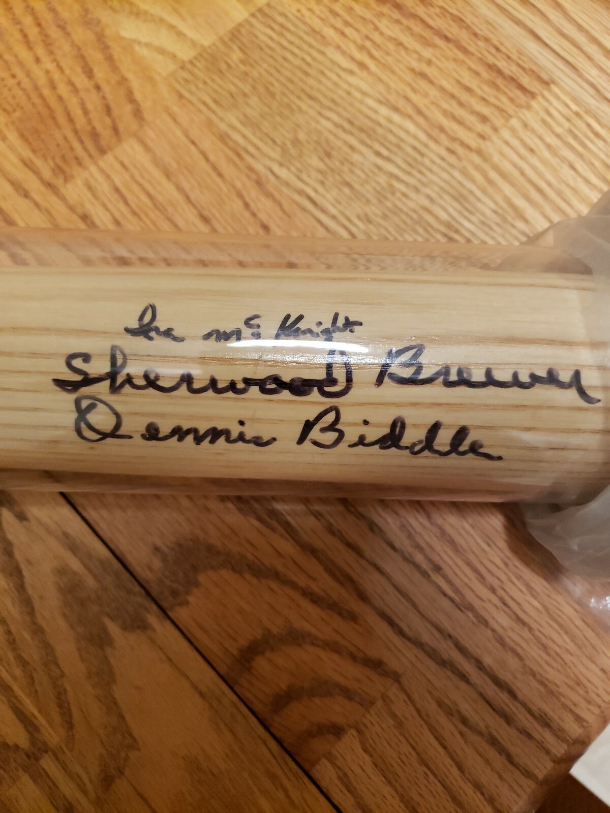 NEGRO LEAGUES autograped BASEBALL BAT joe McKnight Sherwood Brewer ...