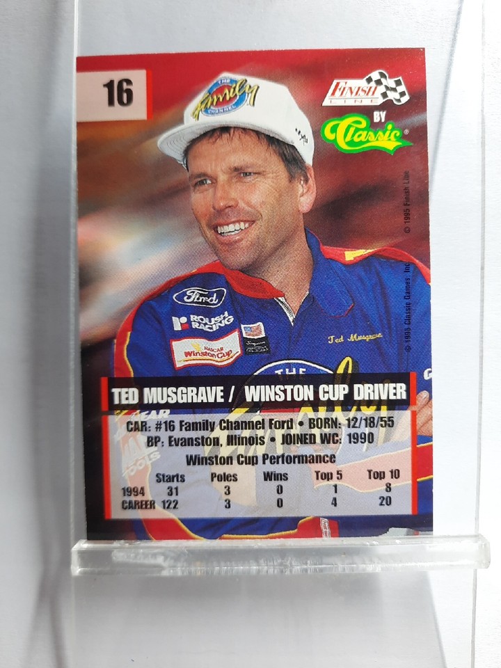 1995 Finish Line Nascar Ted Musgrave Trading Card #16 | eBay
