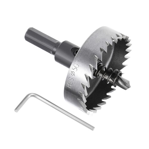Hole Saw 50mm HSS Drill Bit Hole Cutter for Metal Use Triangular Shank ...