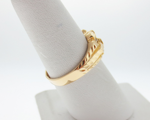 Genuine Diamonds Solid 18k Yellow Gold Nuggets Ring FREE Sizing | eBay