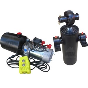 12V DC Hydraulic Tipper Kit Power Pack Unit 10L Tank 5 Stage Ram ...