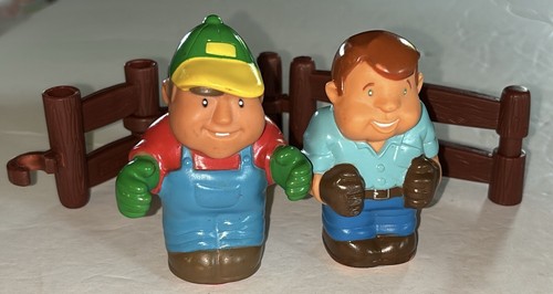 Lot (2) John Deere Toy Figures & Fence; Farmer & Ranch Hand | eBay