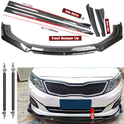 Front Rear Bumper Lips Side Skirt Extension Carbon Fiber For Kia Optima ...