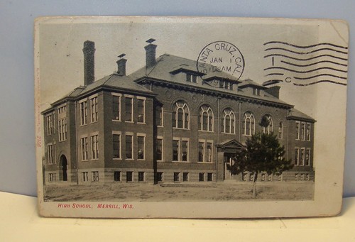 Postcard High School Merrill, Wisconsin 1907 B 4 | eBay