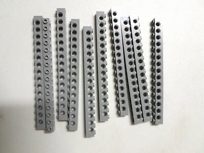 LEGO Parts 3703 (10pc) Technic Brick 1x16 With Holes Dark Bluish Gray ...