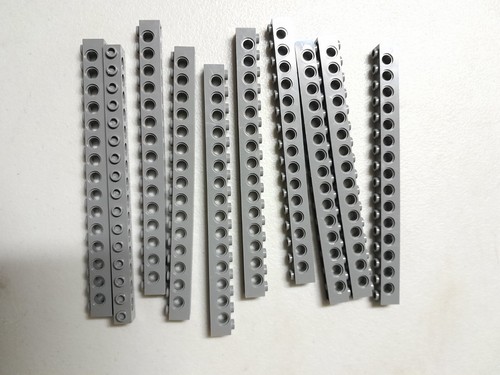 LEGO Parts 3703 (10pc) Technic Brick 1x16 With Holes Dark Bluish Gray ...