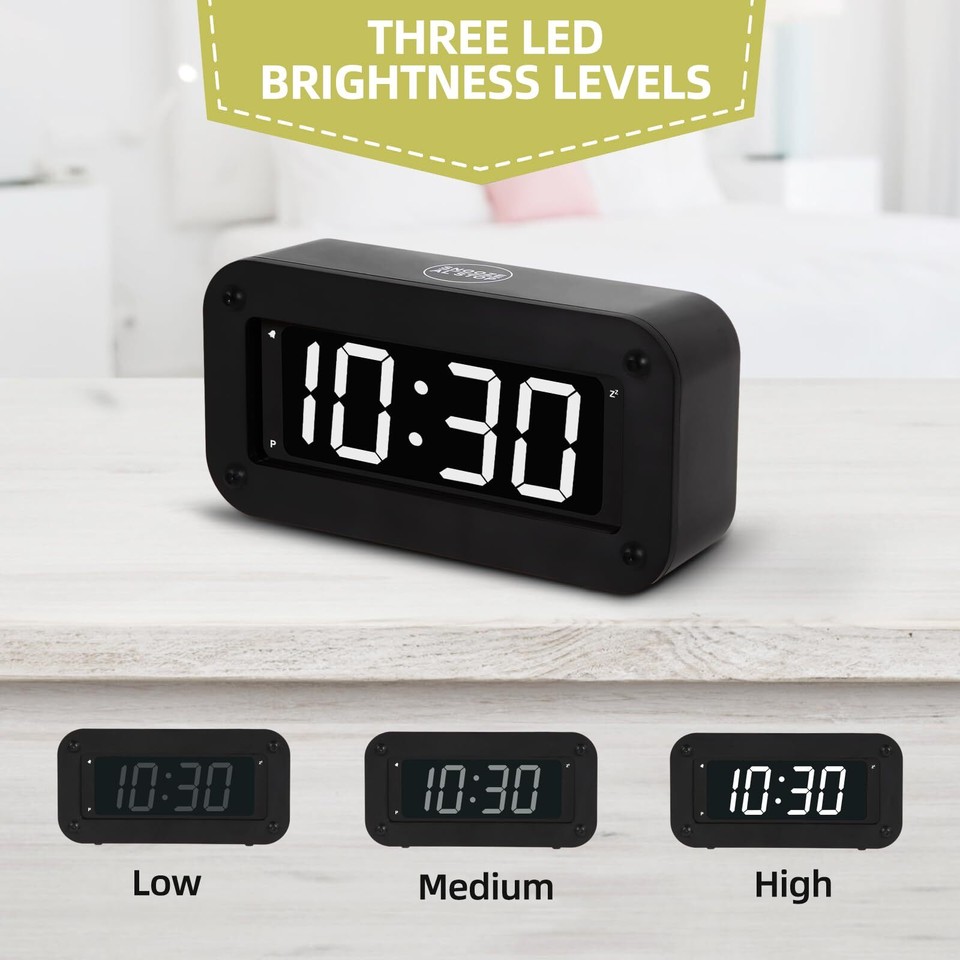 Digital Clock Battery Operated Led Display Alarm Clock For Bedroom ...