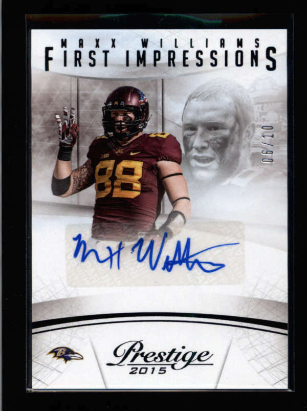 MAXX WILLIAMS 2015 PANINI PRESTIGE FIRST IMPRESSIONS AUTO #06/10 (RARE ...