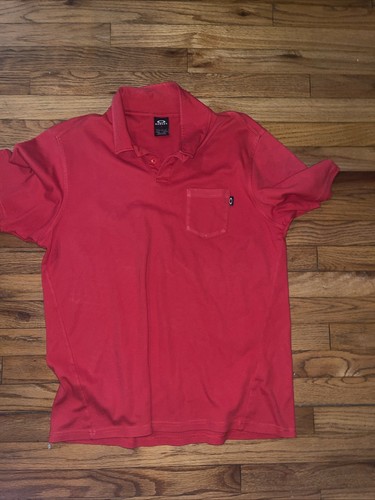 Oakley Shirt Mens Size L Large Regular Fit Red Pocket Polo Casual Golf ...