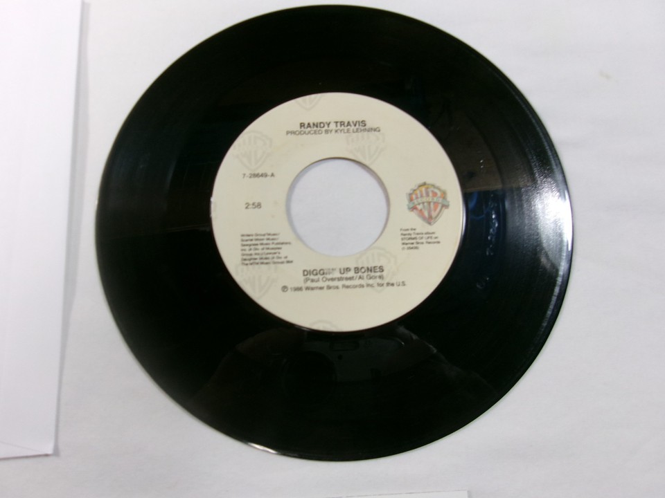 Randy Travis Digging Up Bones Diggin/There'll Always Be A Honky-Tonk 45 ...