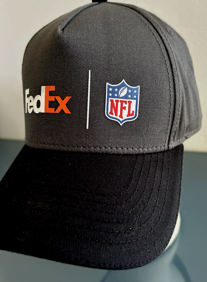 FedEx NFL Logo Cap Hat Gray Black Strap Back Adult Adjustable New | eBay