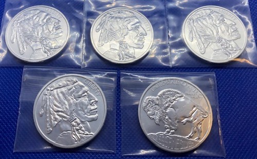 Five (5) One Ounce Silver Buffalo Rounds | eBay