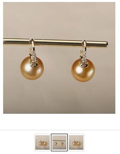 Gorgeous NATURAL HUGE AAAA 12-13mm south sea white Round pearl earring 14k GOLD | eBay
